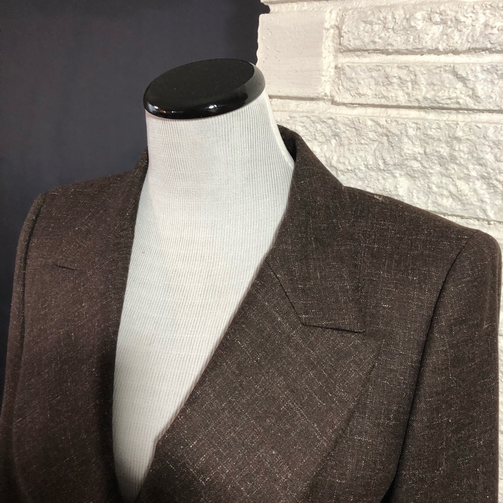 Escada Wool Linen Blend Tweed Blazer - Gem